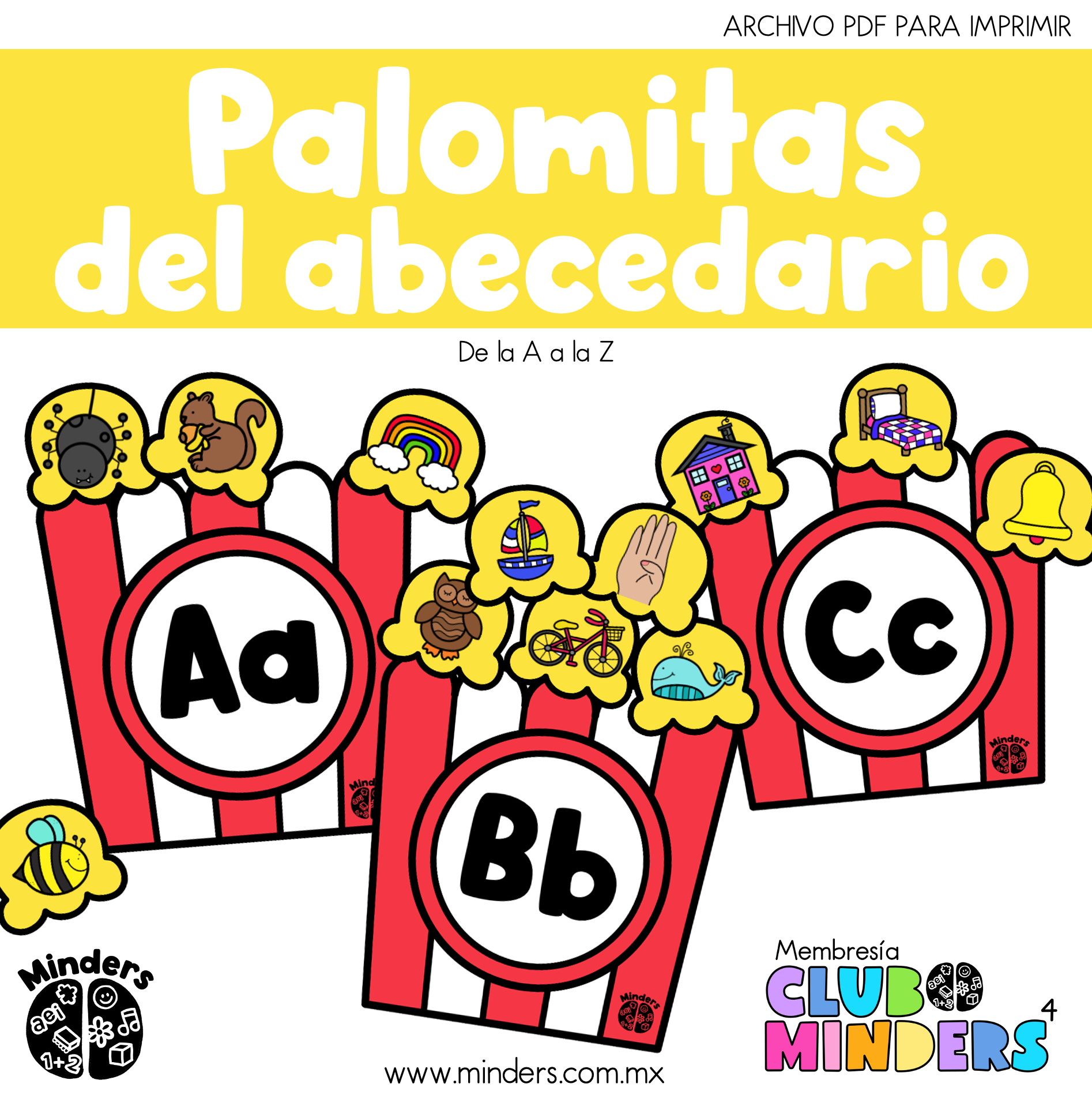 Palomitas del abecedario en español – Mindersmx