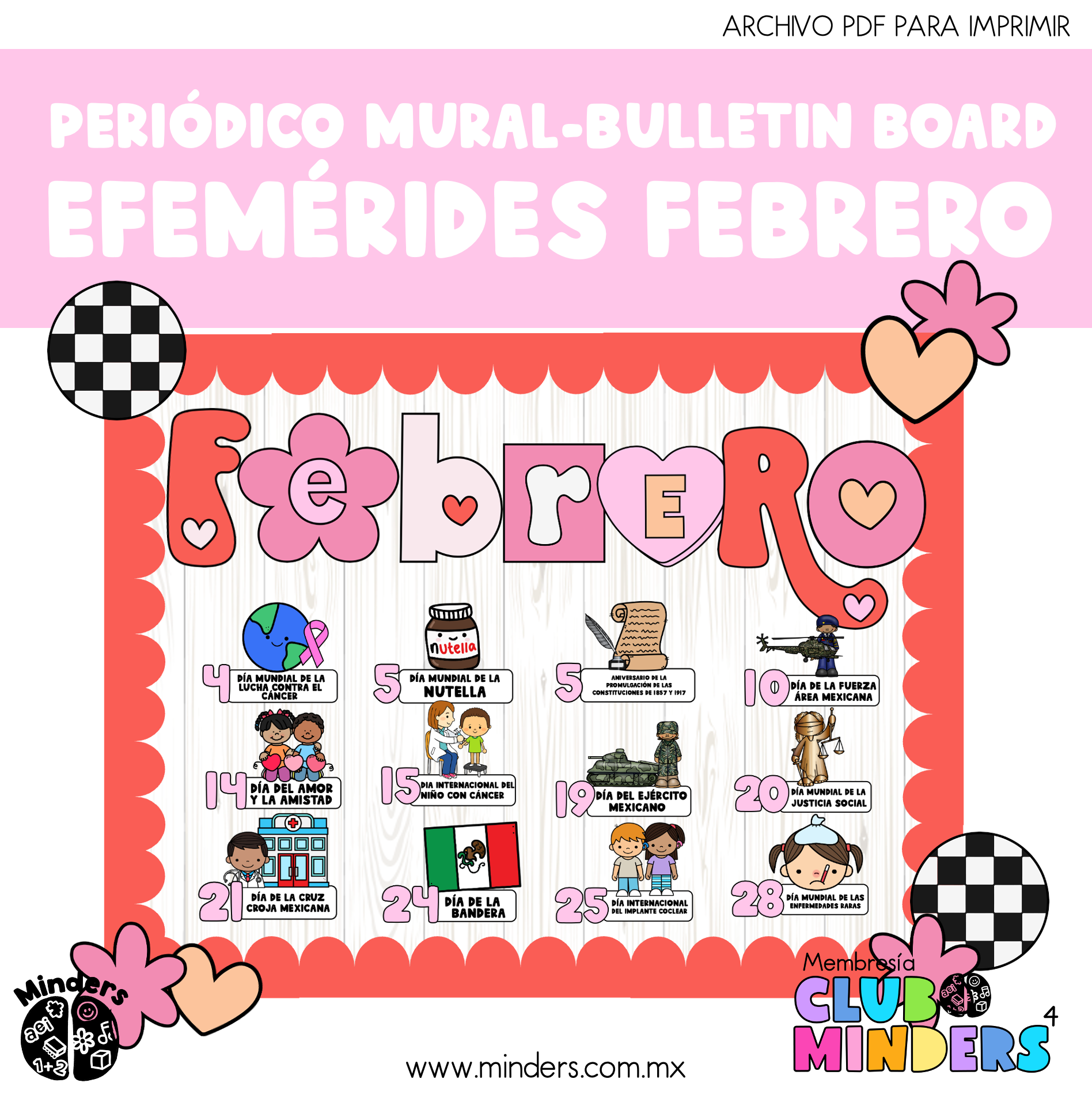 Bulletin board - Periódico Mural Efemérides Febrero – Mindersmx