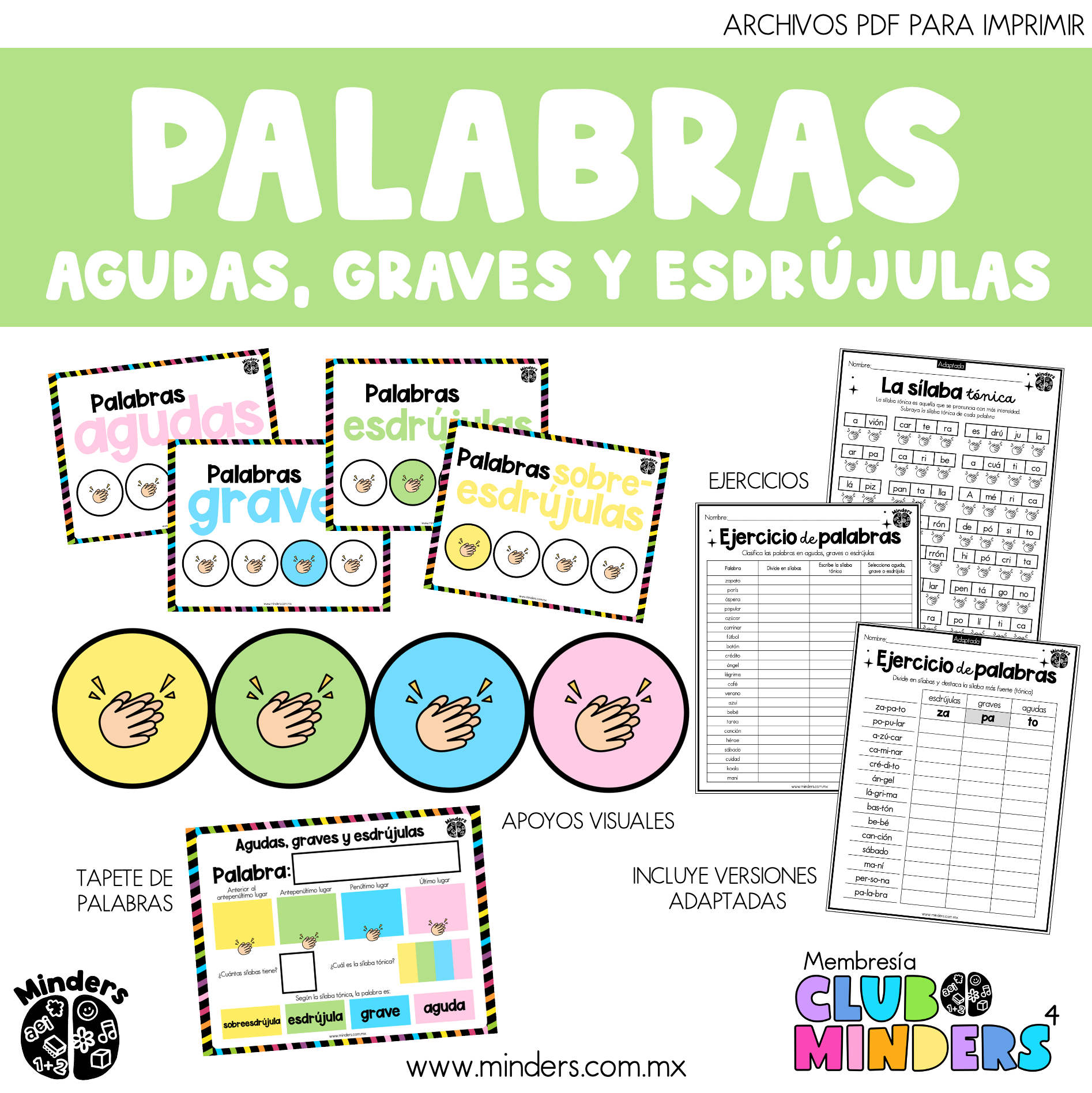 Ejercicios de palabras agudas, graves y esdrújulas – Mindersmx