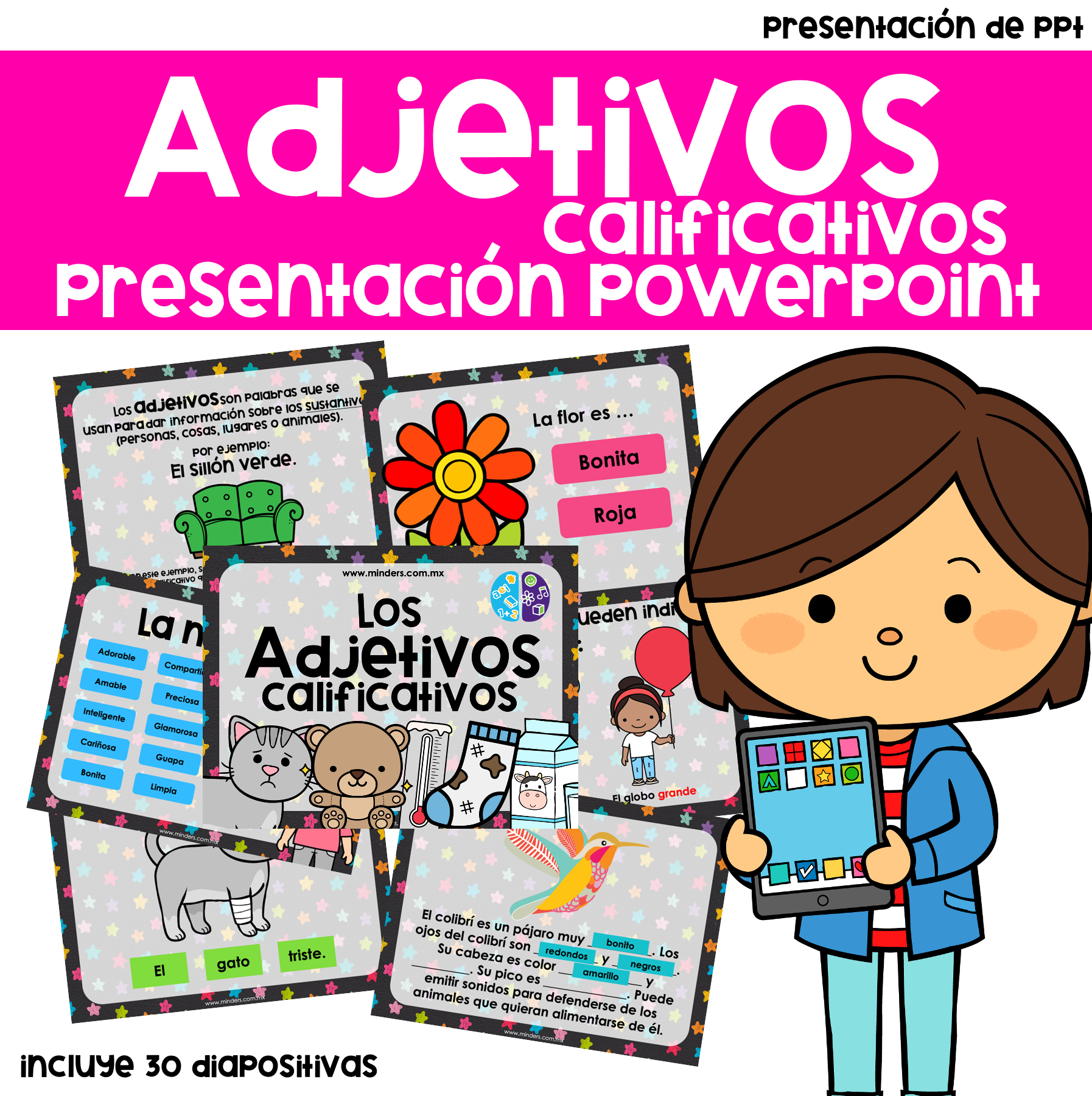 Los Adjetivos Calificativos para niños PPT - Presentación Powerpoint ...