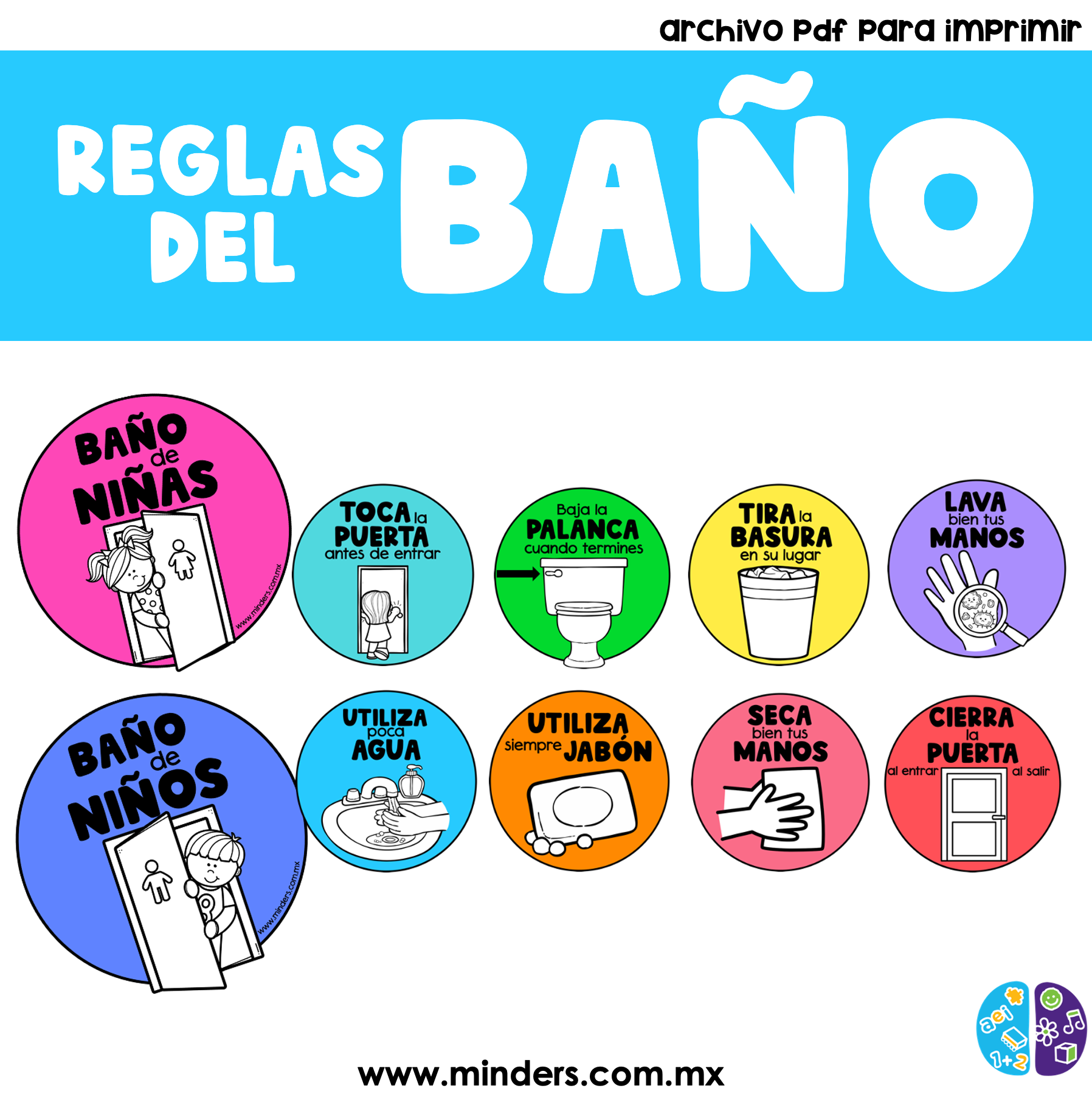 Reglas del Baño Colorblock – Mindersmx