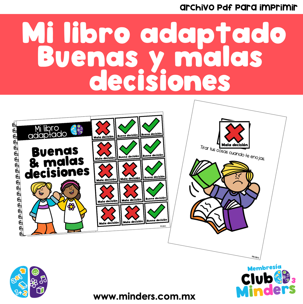 Mi libro adaptado - Buenas y malas decisiones – Mindersmx