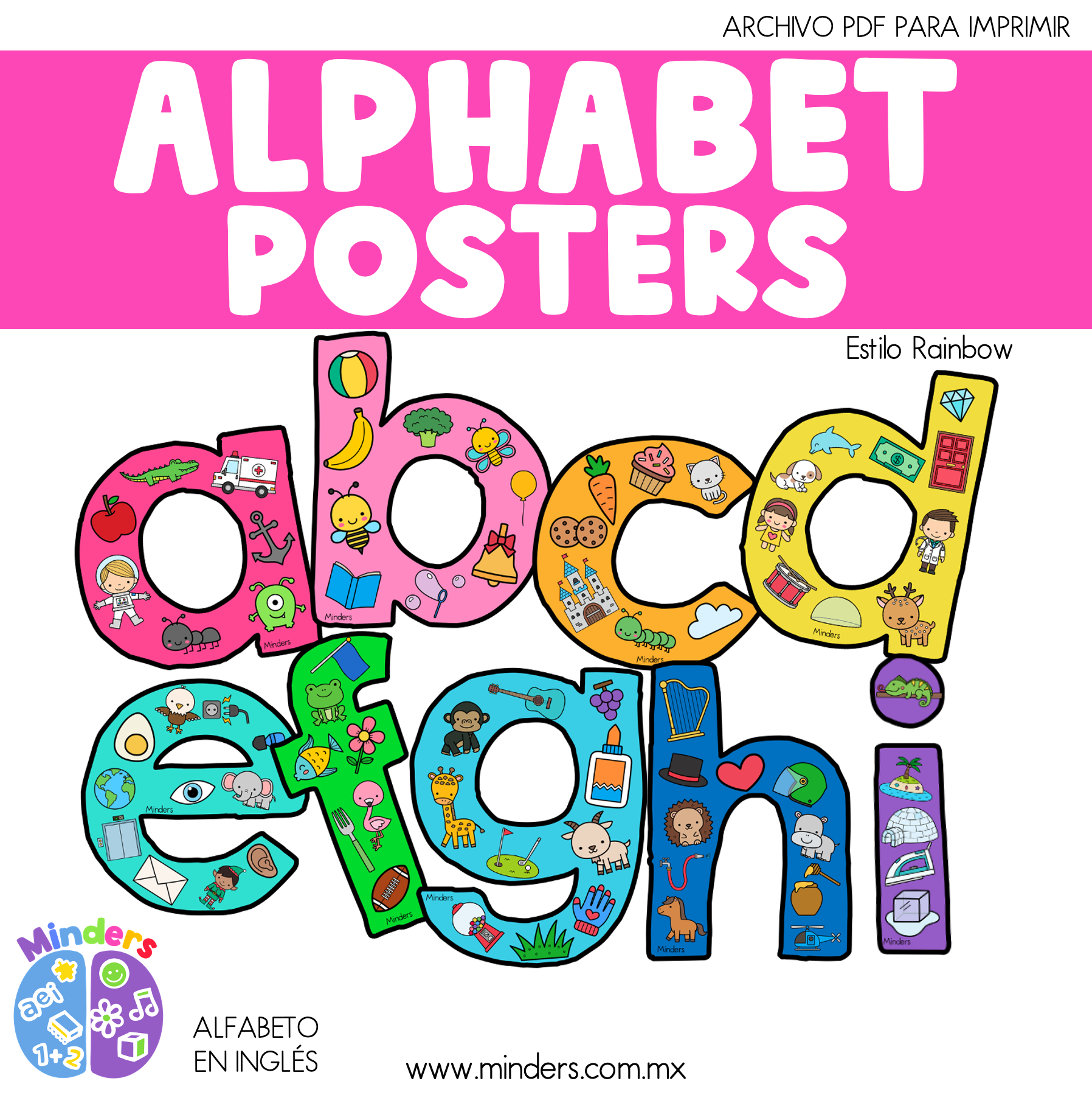 Alphabet Posters - Rainbow Style – Mindersmx