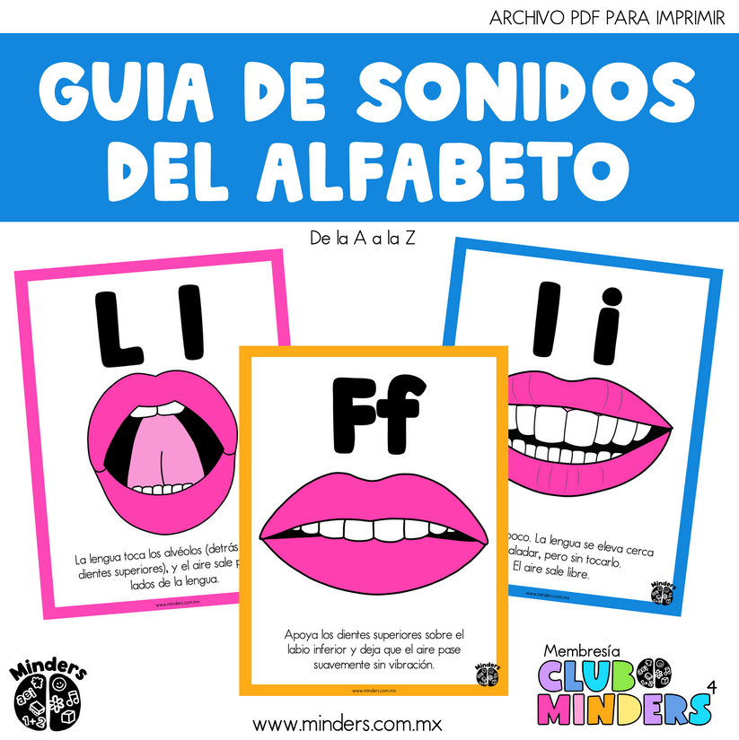 Guia de sonidos del alfabeto – Mindersmx