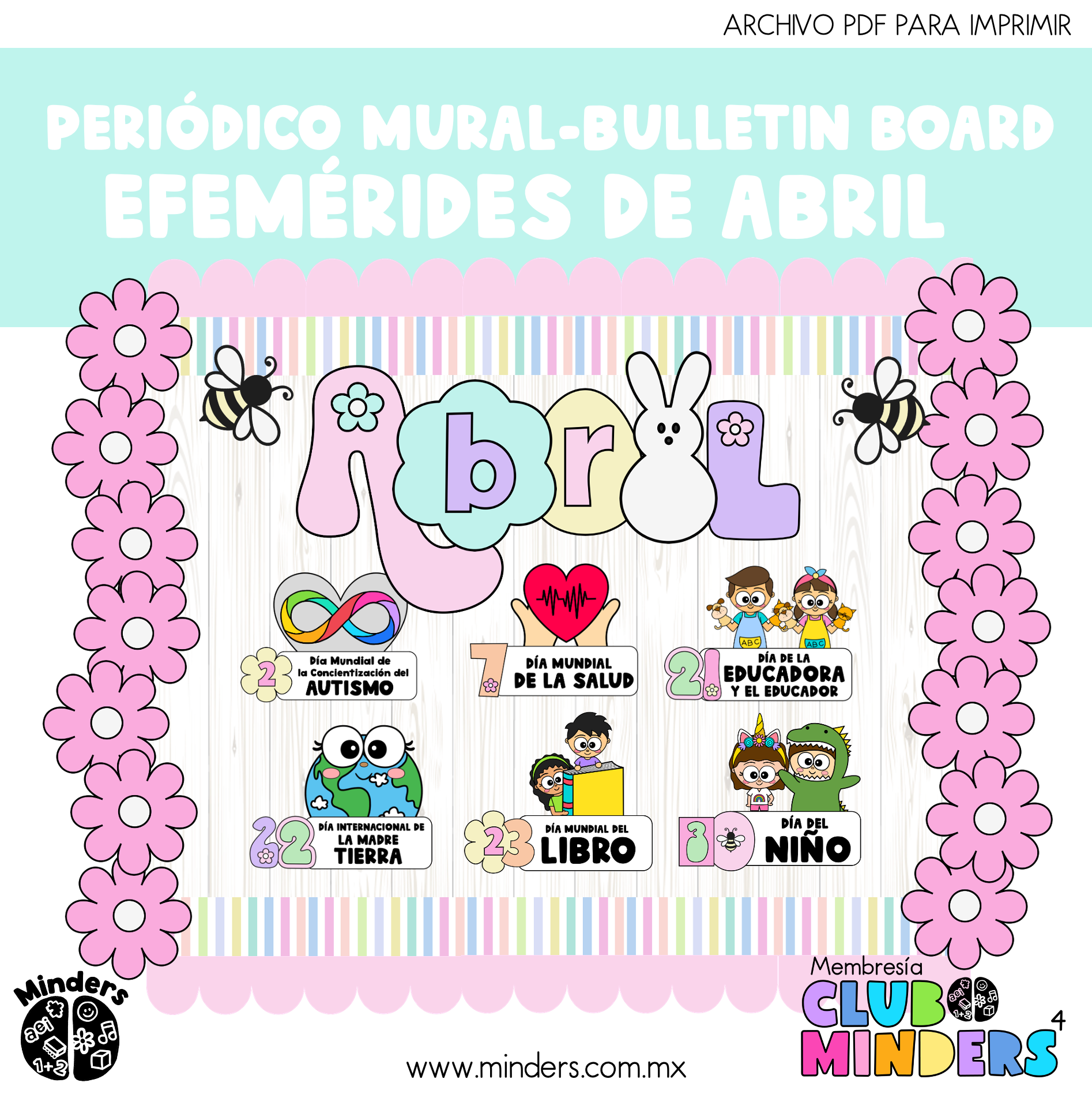 Bulletin board - periódico mural de Abril – Mindersmx