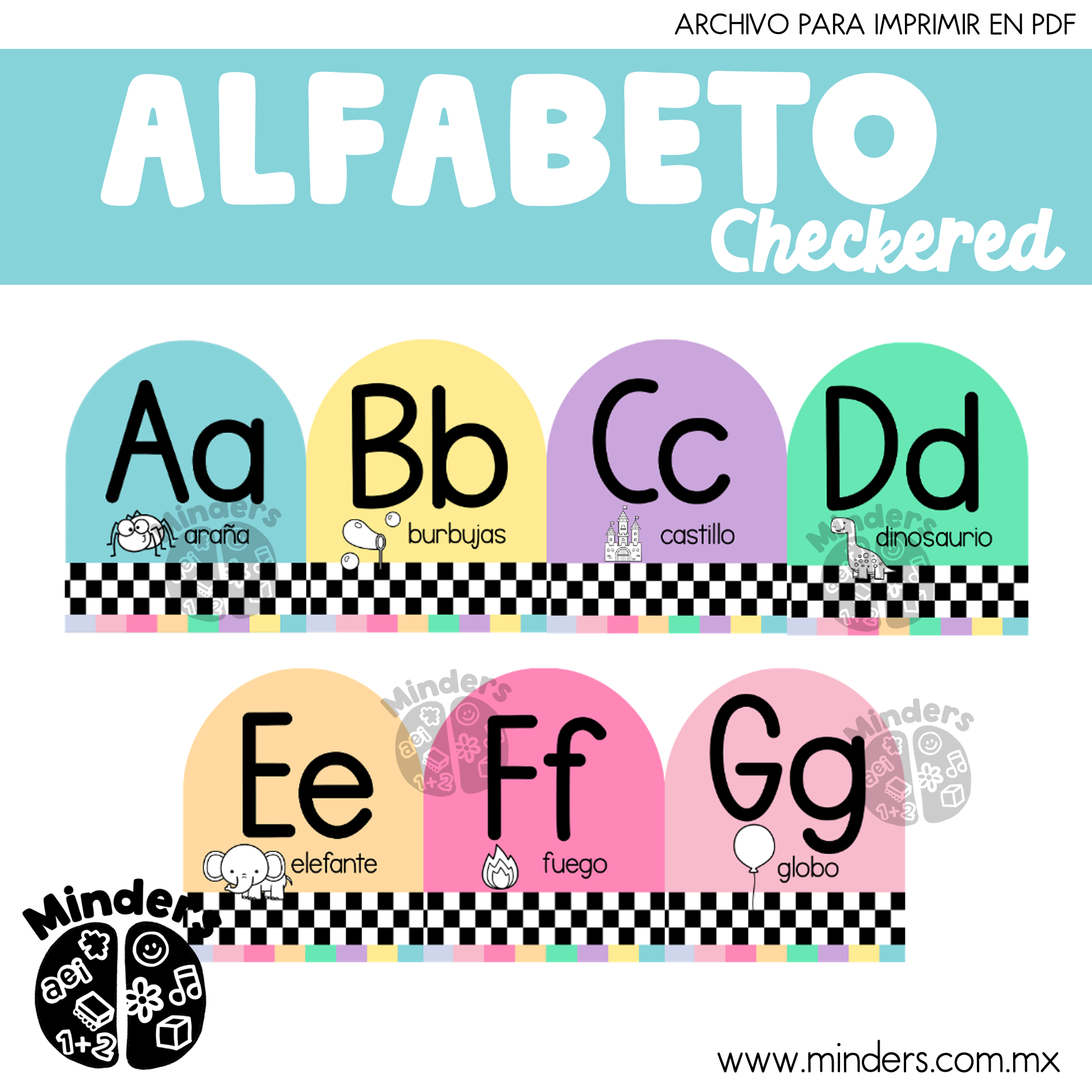Alfabeto - Checkered – Mindersmx