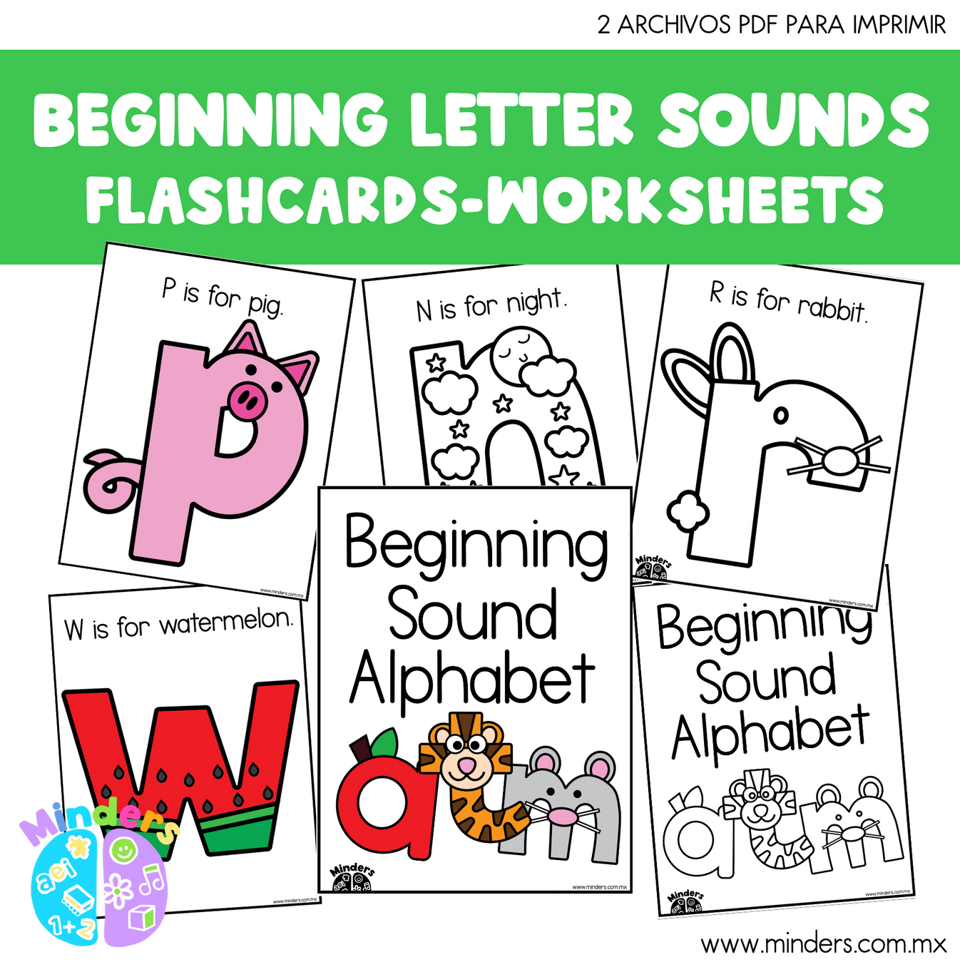 Beginning sound letters - Flashcards and Worksheets – Mindersmx