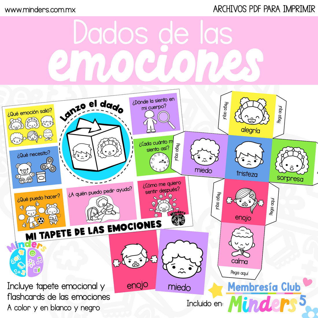 Dados de las emociones – Mindersmx