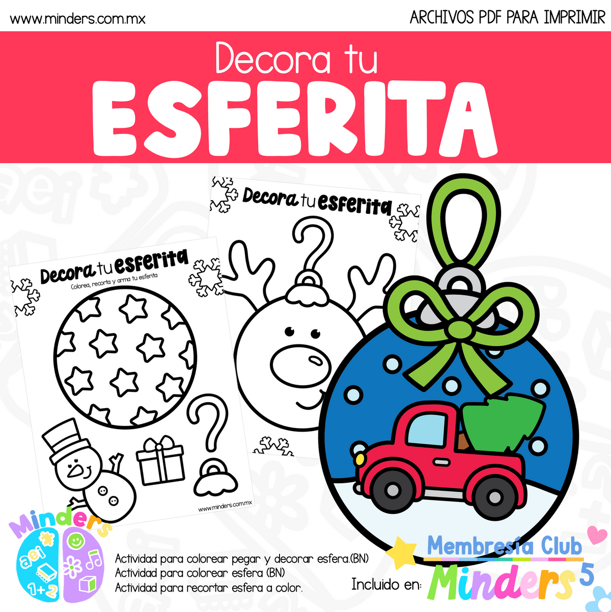Decora tu esferita - Actividad para el mes de diciembre – Mindersmx