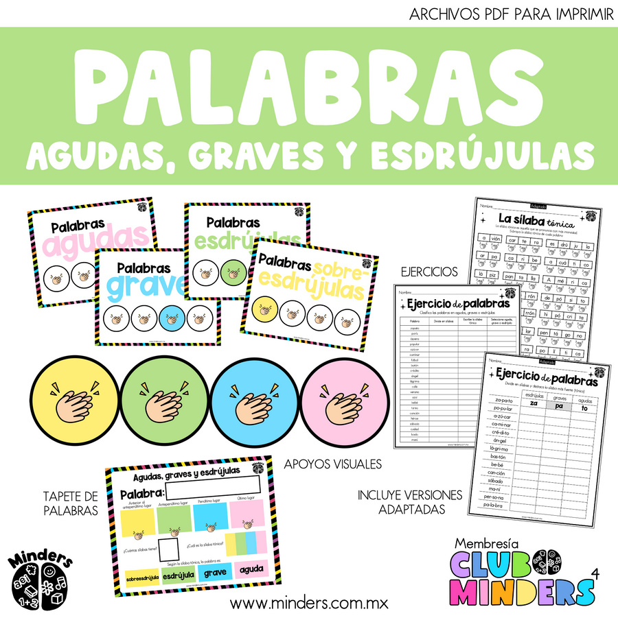 Ejercicios de palabras agudas, graves y esdrújulas – Mindersmx