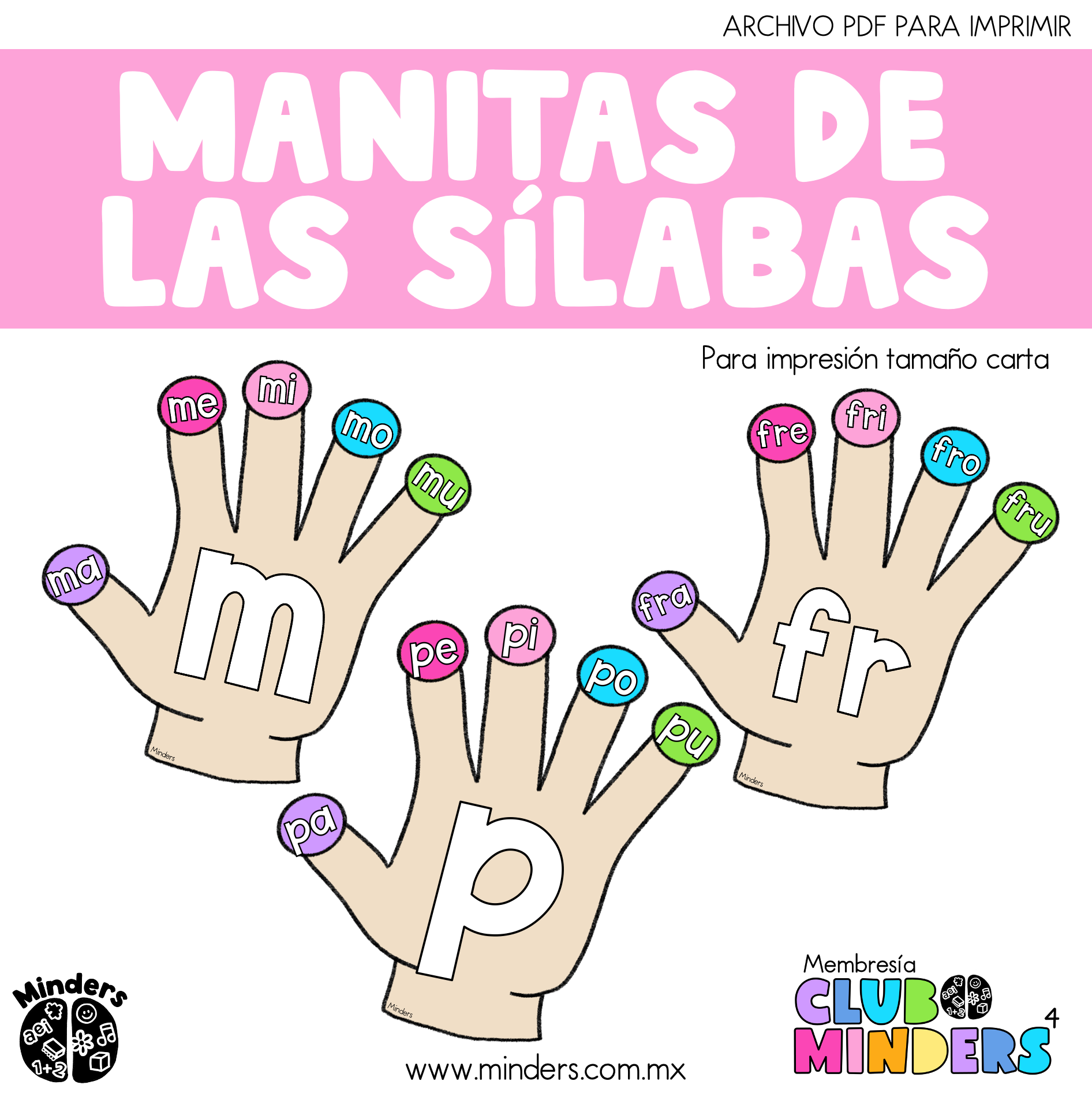 Manitas de las sílabas – Mindersmx