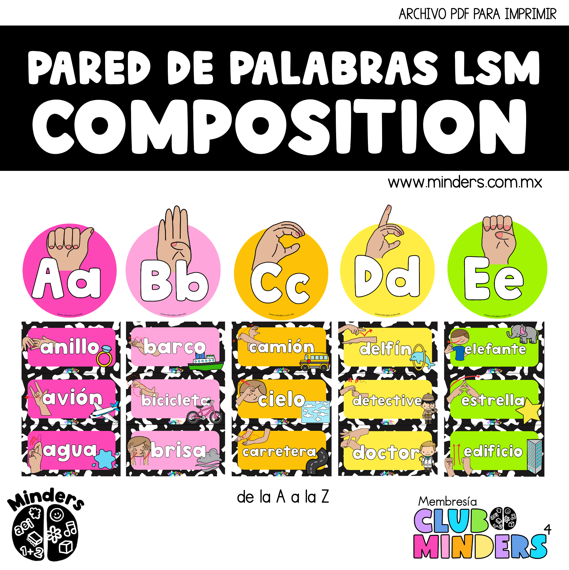 Pared de palabras LSM Composition – Mindersmx