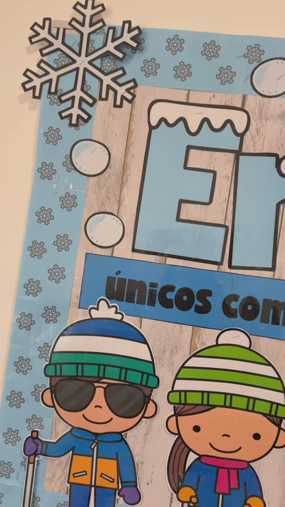 Periódico Mural - Bulletin Board Enero Copos de Nieve – Mindersmx