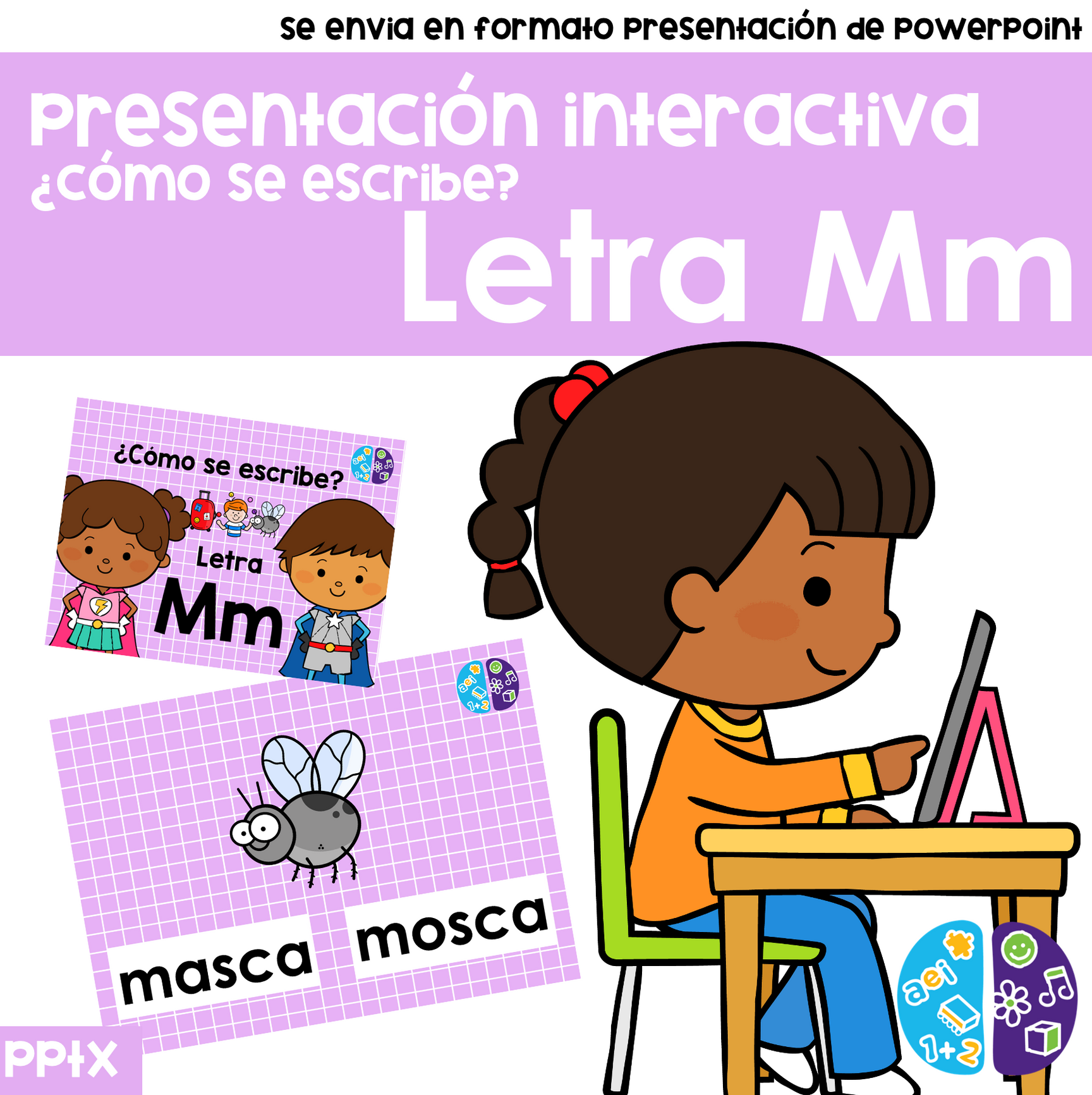 Powerpoint interactivo ¿Cómo se escribe? Palabras con Mm – Mindersmx