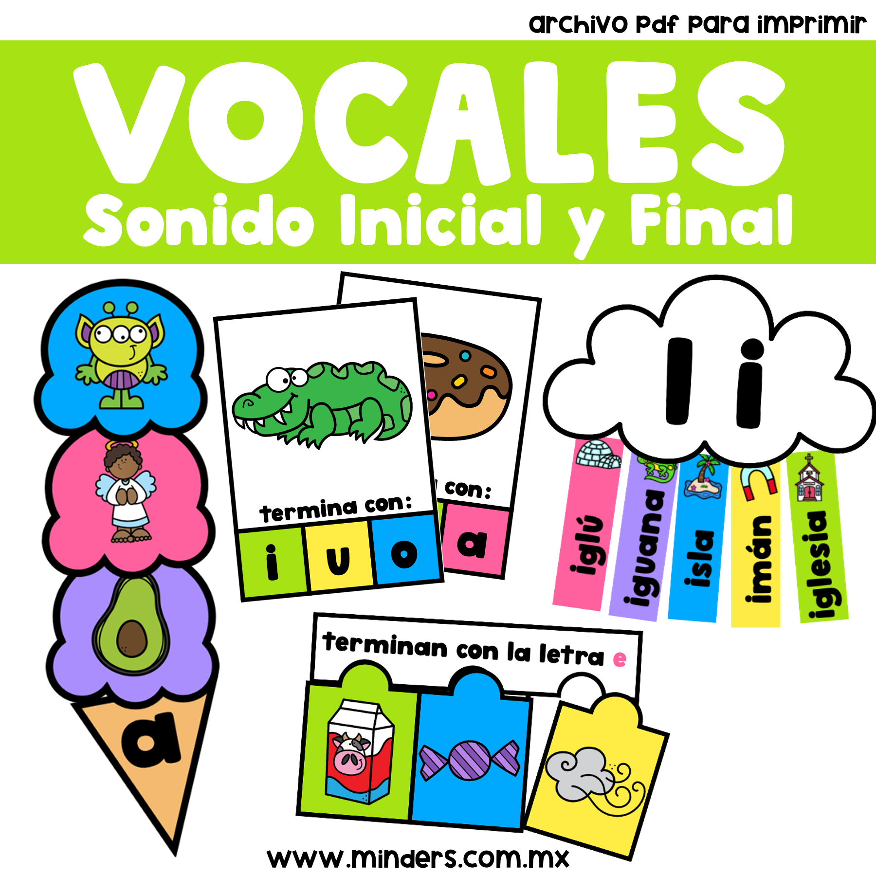 Las Vocales Sonido Inicial y Sonido Final – Mindersmx