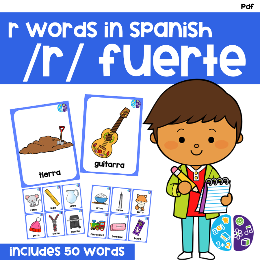 Tarjetas de Palabras con R fuerte - R words in spanish – Mindersmx